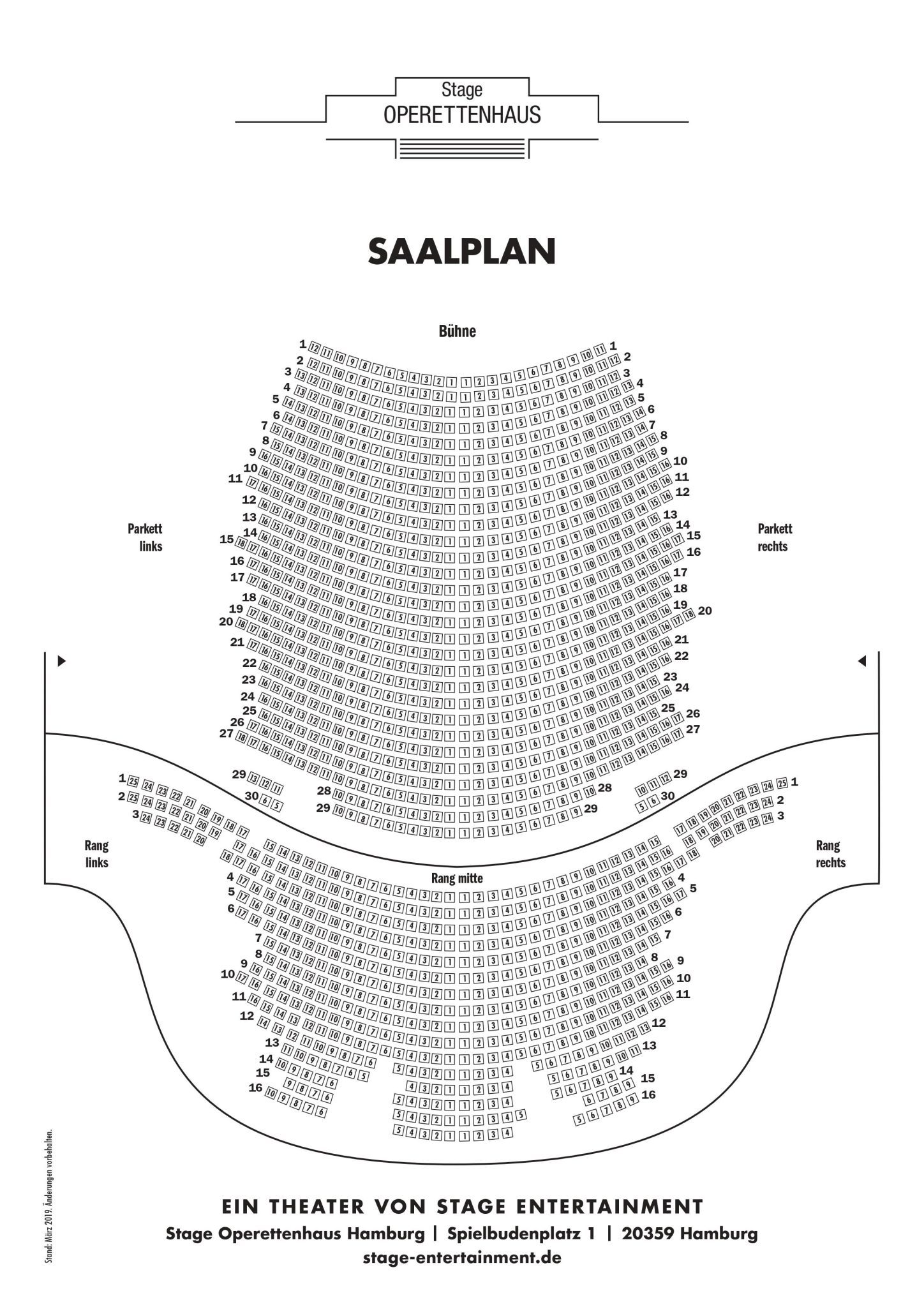 HAMILTON Hamburg Saalplan & Sitzplan | Saalplan